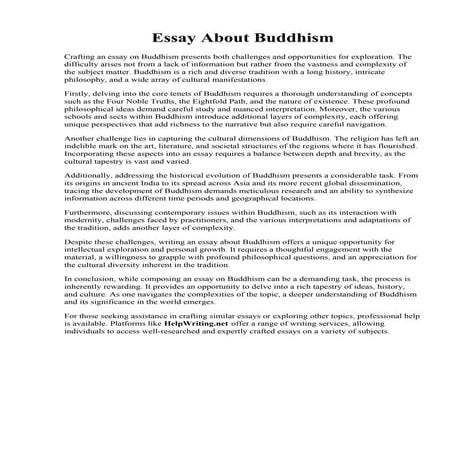 Essay About Buddhism | PDF
