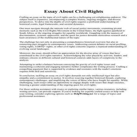 Essay About Civil Rights | PDF