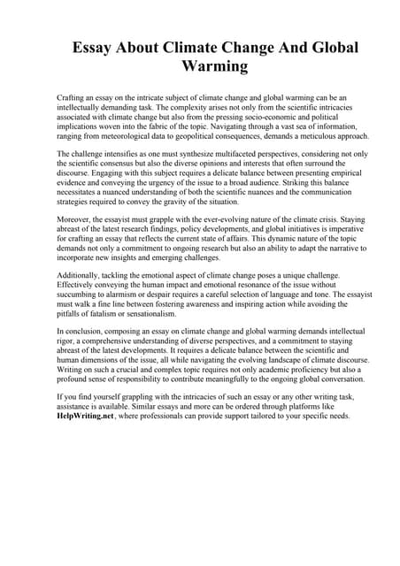 Climate Change And Global Warming Essay.pdf
