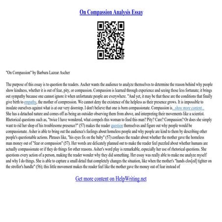 The Day of Compassion Assignment | PDF