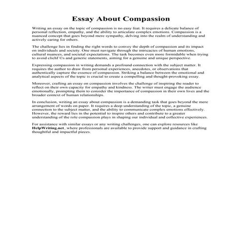 Essay About Compassion | PDF