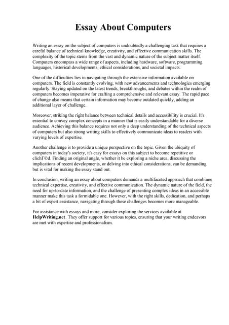 Essay On Computer Technology.pdf | Technology & Computing