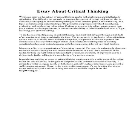 Essay About Critical Thinking.pdf