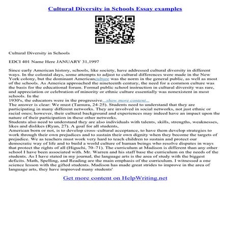 Essay About Cultural Diversity | PDF