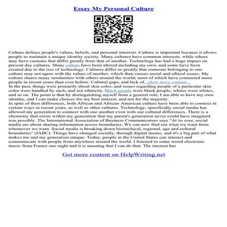 Essay About Culture | PDF
