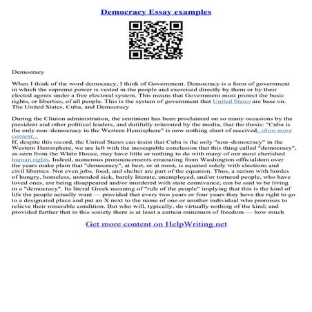 Essay About Democracy | PDF