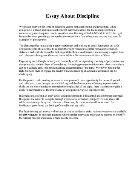 Discipline In School Essay.pdf