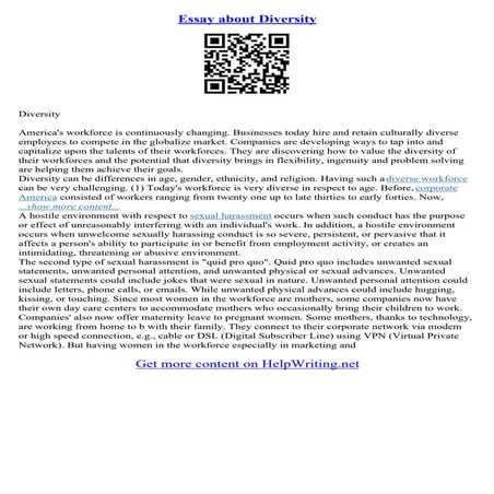 Essay About Diversity | PDF