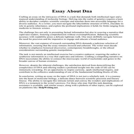 Essay About Dna | PDF