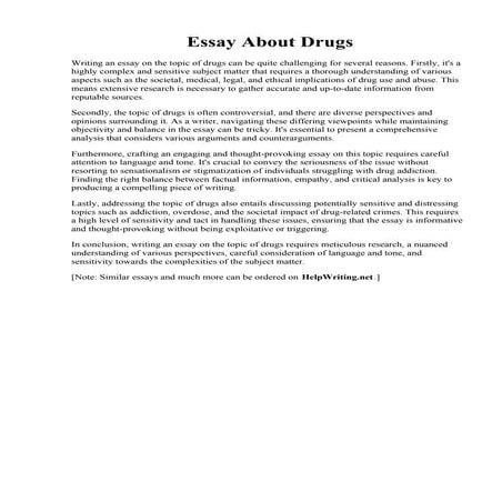 Essay About Drugs | PDF