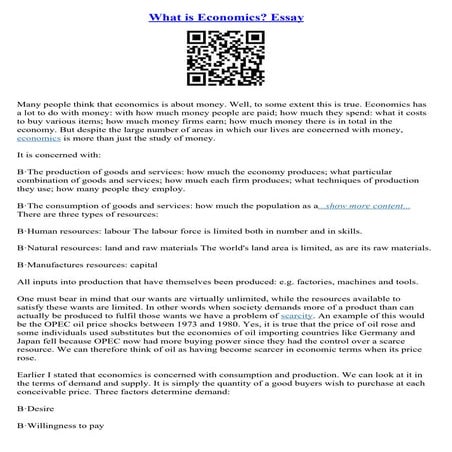 Essay About Economic | PDF