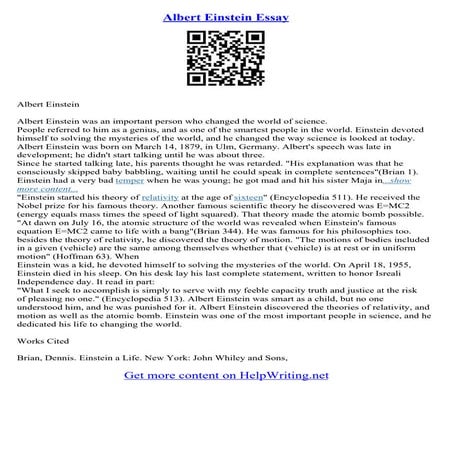 Essay About Einstein | PDF