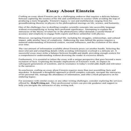 Essay About Einstein | PDF