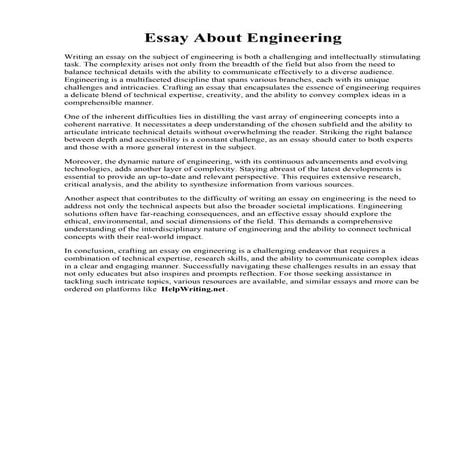 Essay About Engineering. Engineering Lettering Essay Example StudyHippo.com