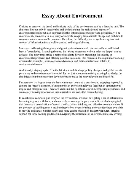 Environmental Problems Essay.pdf | Environment | Science