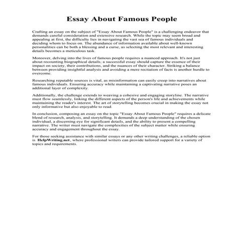 Essay About Famous People | PDF