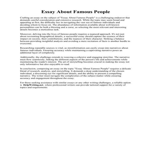 Essay About Famous People.pdfEssay About Famous People | PDF