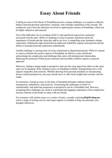 Essay My Best Friend | PDF