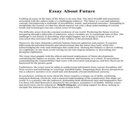 Essay About Future.pdf | Science