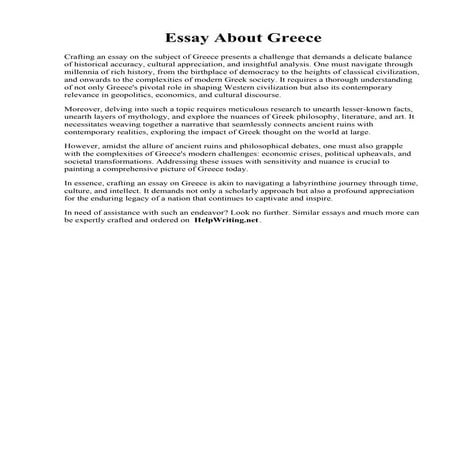 Essay About Greece. Ancient Greek Essay Telegraph | PDF