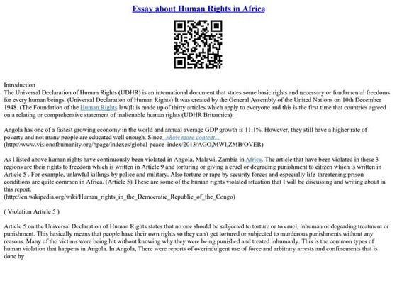 Human Rights Essay Writing | PDF