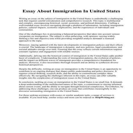 Essay About Immigration In United States.pdf