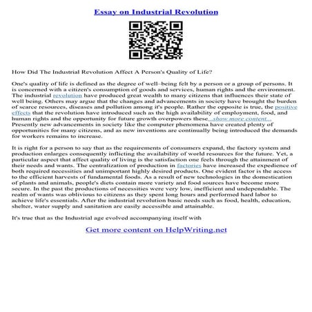 Industrial Revolution Essay Conclusion | PDF