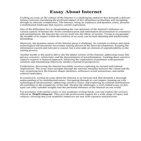 Essay About Internet | PDF