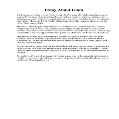 Essay About Islam | PDF