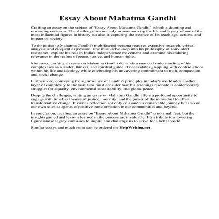 Essay About Mahatma Gandhi | PDF