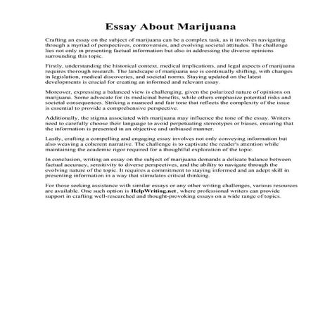 Essay About Marijuana | PDF