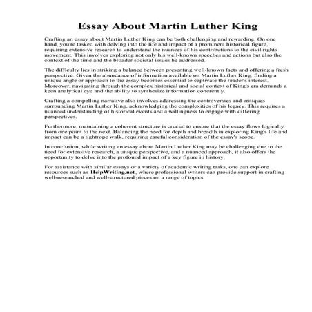 Essay About Martin Luther King | PDF