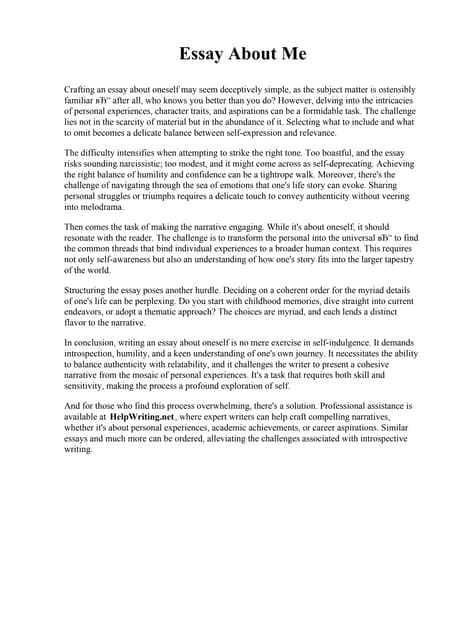 Essay On My Life | PDF