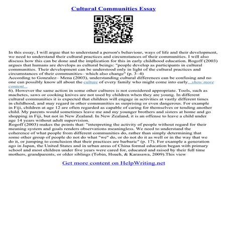 Essay About My Community | PDF