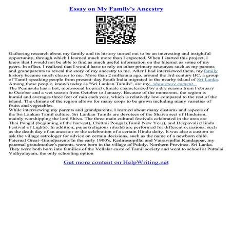 Essay About Family Background | PDF