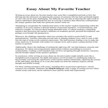 Essay About My Favorite Teacher.pdf
