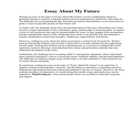Essay About My Future | PDF