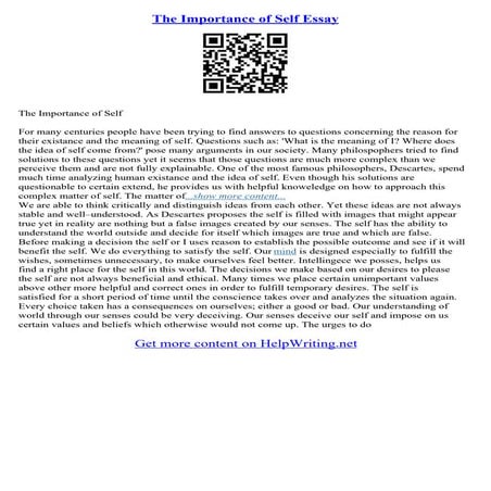 Essay About My Self | PDF