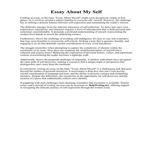 Essay About My Self | PDF