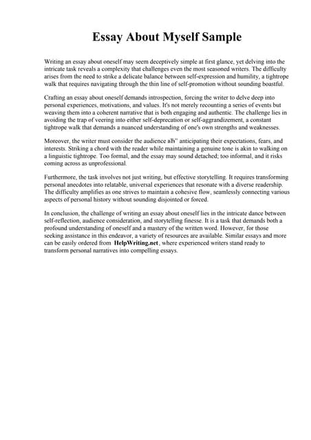 Who I Am Essay Examples. Xavier College School of Nursing | PDF