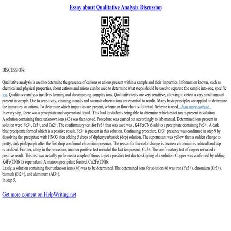 Essay About Qualitative Analysis Discussion | PPT