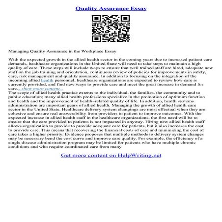 Essay About Quality | PDF