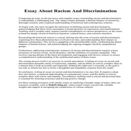 Essay About Racism And Discrimination.pdf