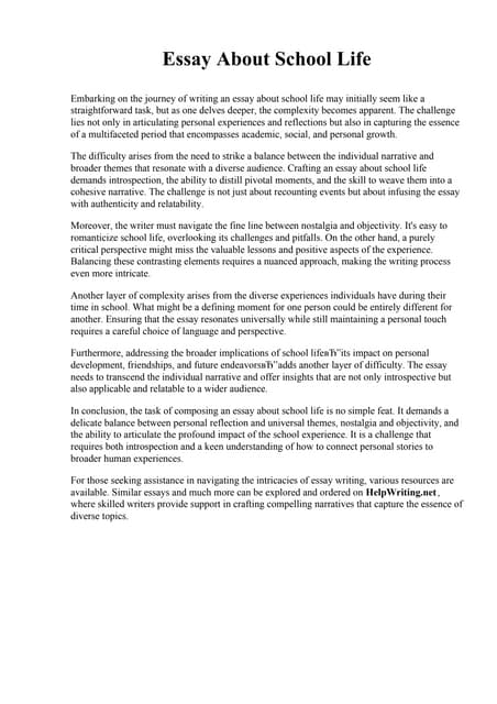 Essay On School Life.pdf