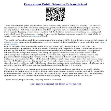 Essay About Schools | PDF