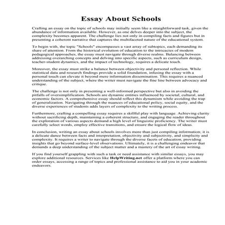 Essay About Schools | PDF