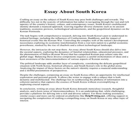 Essay About South Korea. University of Georgia | PDF