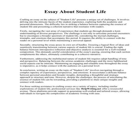 Essay About Student Life | PDF