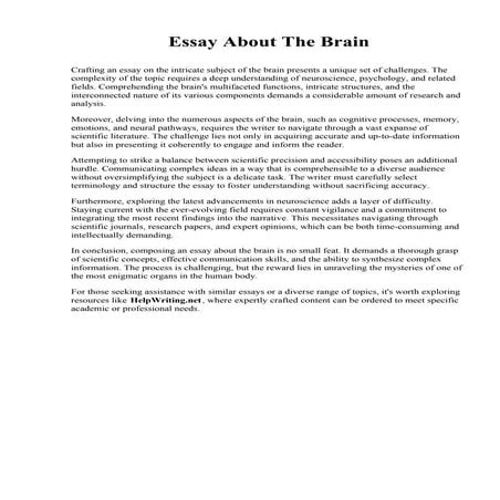 Essay About The Brain.pdfEssay About The Brain | PDF