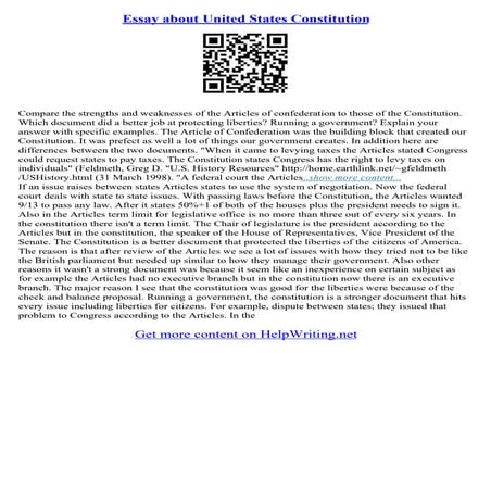 Essay On The Us Constitution | PDF